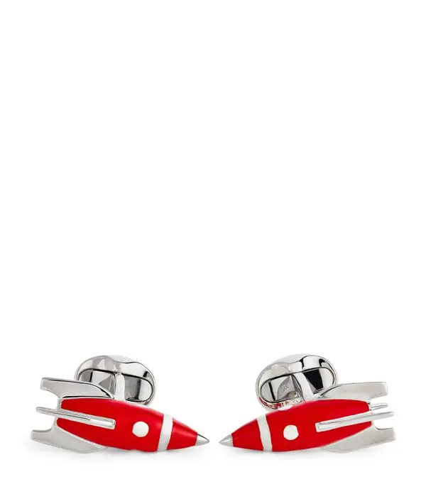 DEAKIN & FRANCIS Sterling Enamel Rocket Cufflinks - Silver