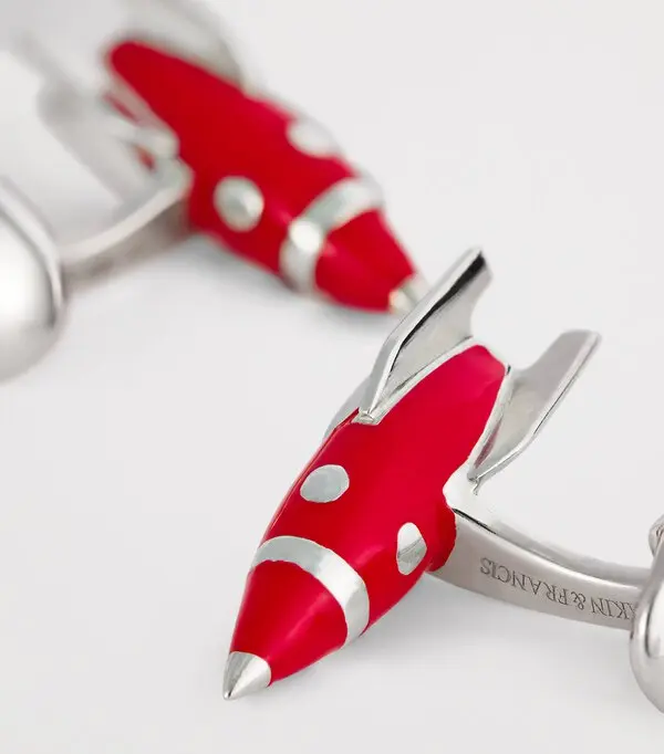 DEAKIN & FRANCIS Sterling Enamel Rocket Cufflinks