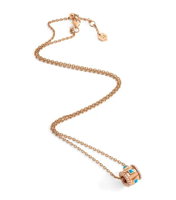 MARLI NEW YORK Diamond And Turquoise Life Necklace - Rose Gold