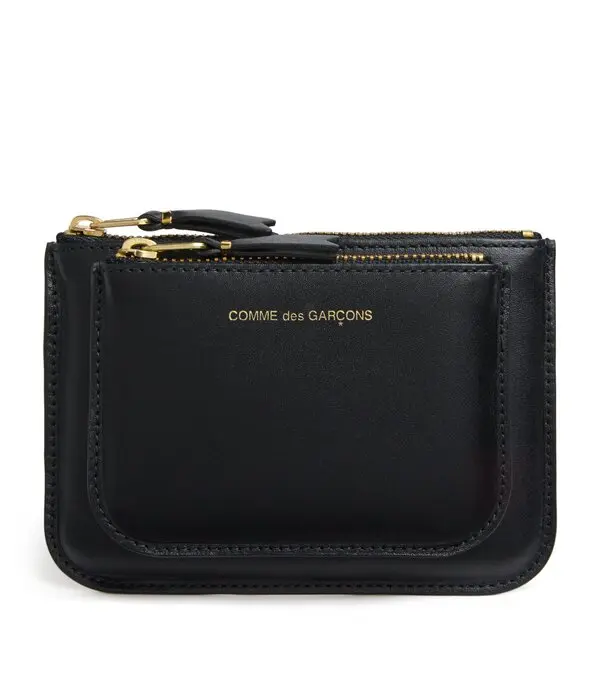 Comme Des Garçons Medium Leather Logo Wallet - Black