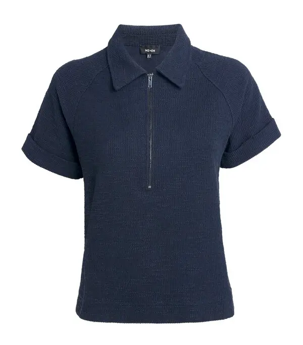 ME+EM Cotton-blend Zip-up Polo Shirt