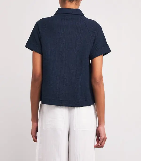 ME+EM Cotton-blend Zip-up Polo Shirt
