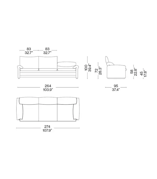 CASSINA Maralunga 3-seater Sofa