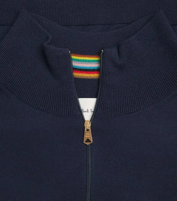 Paul Smith Merino Half-zip Sweater - Blue