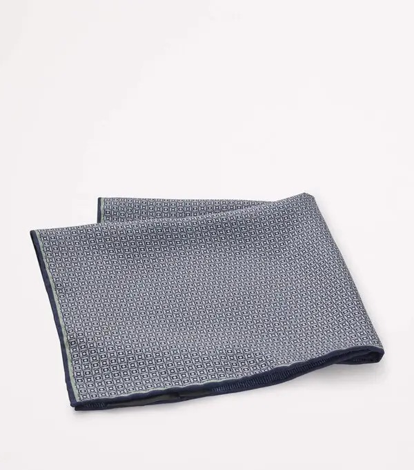 BOSS Silk Patterned Pocket Square - Green
