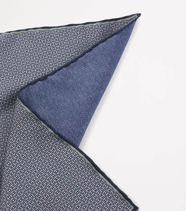 BOSS Silk Patterned Pocket Square - Green