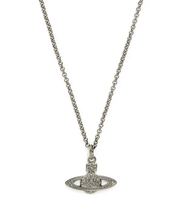 VIVIENNE WESTWOOD Mini Embellished Bas Relief Orb Pendant Necklace - Black