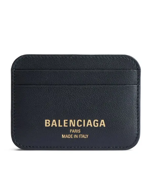 Balenciaga Leather Cash 2.0 Card Holder - Black