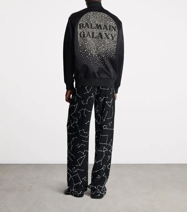 Balmain Satin Embellished Bomber Jacket