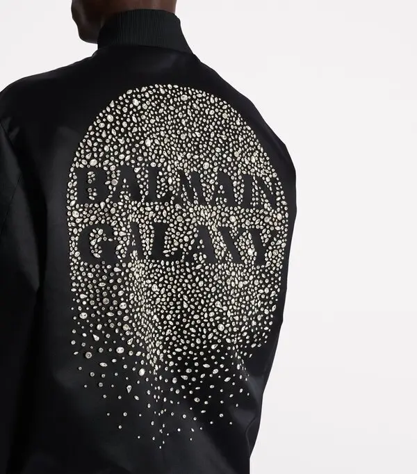 Balmain Satin Embellished Bomber Jacket