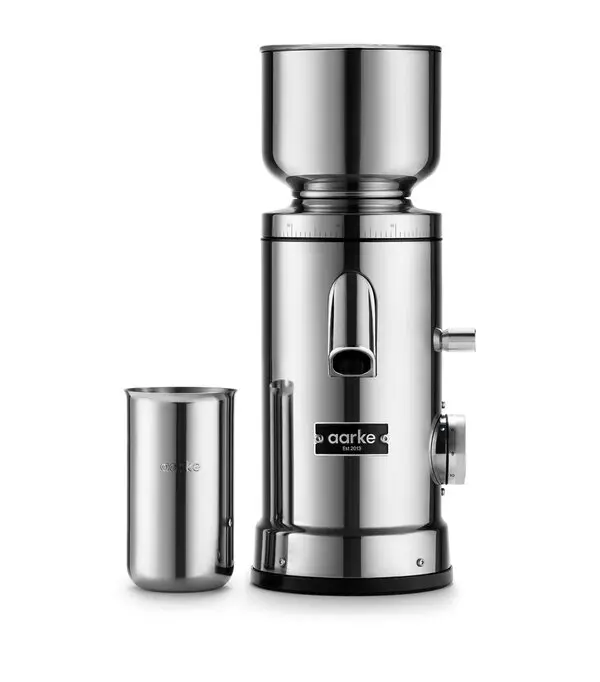 AARKE Stainless Steel Flat Burr Coffee Grinder - Metallic