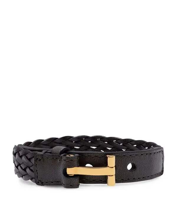 TOM FORD Leather 't' Bracelet - Brown