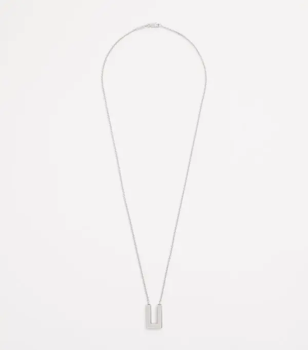 Tom Wood Rhodium-plated Sterling Square Pendant Necklace