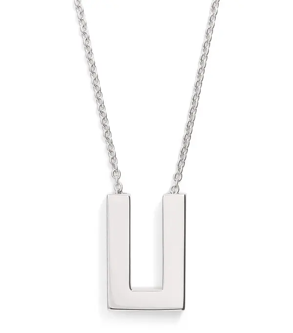 Tom Wood Rhodium-plated Sterling Square Pendant Necklace - Silver
