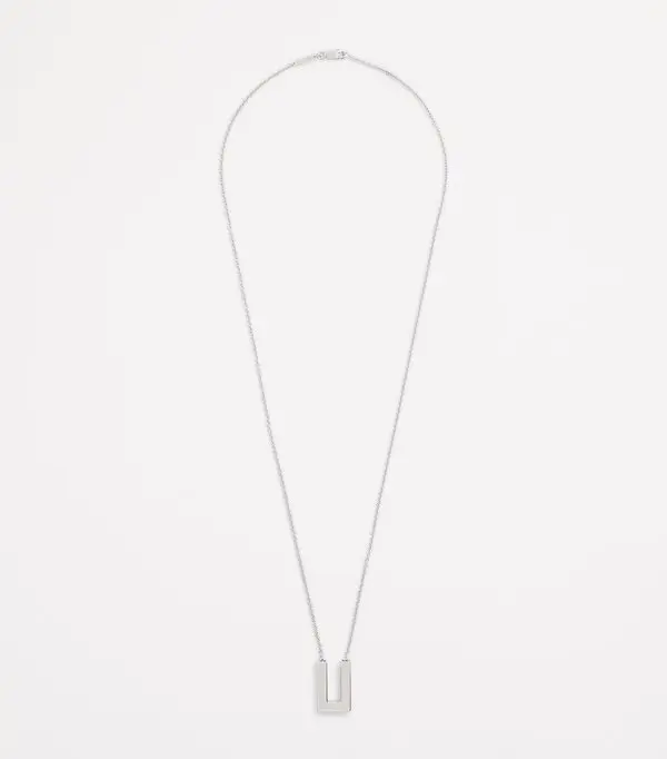 Tom Wood Rhodium-plated Sterling Square Pendant Necklace