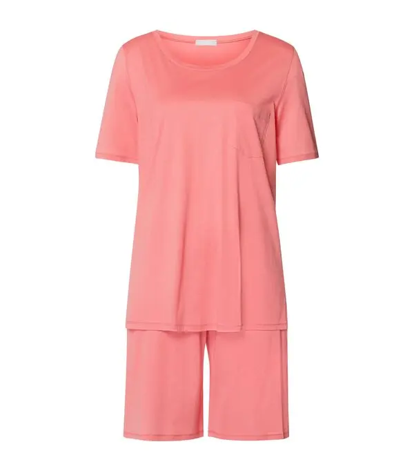 Hanro Cotton Deluxe Short-sleeve Pyjama Set - Orange