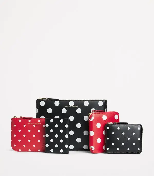 Comme Des Garçons Leather Polka-dot Pouch