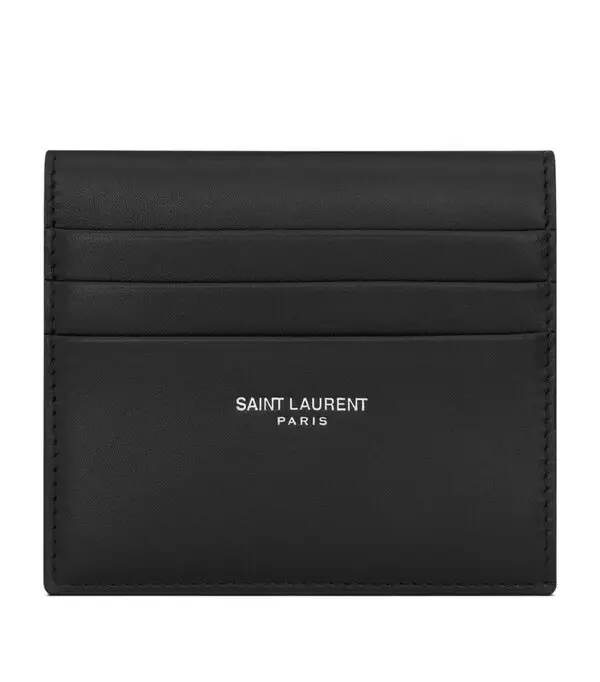 Saint Laurent Leather Reversible Card Holder - Black
