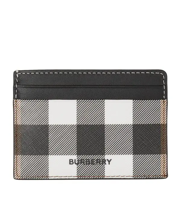 Burberry Check Logo Card Holder - Brown