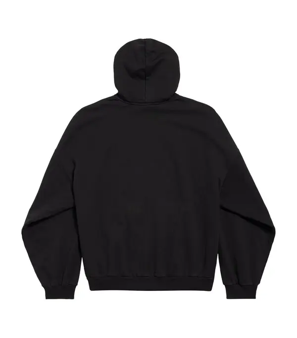 Balenciaga Cotton Bb Garderobe Oversized Hoodie - Black | Editorialist