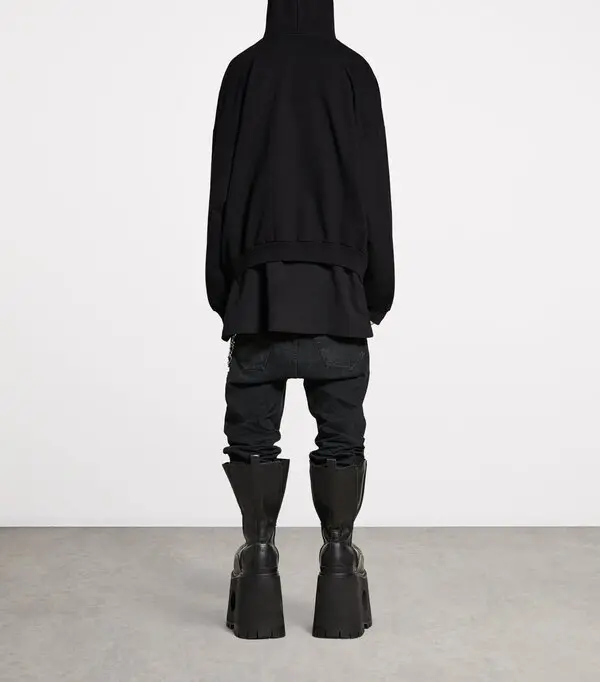 トップス BALENCIAGA BB Garderobe Oversized Hoodie Balenciaga Cotton Bb Garderobe Oversized Hoodie - Black | Editorialist