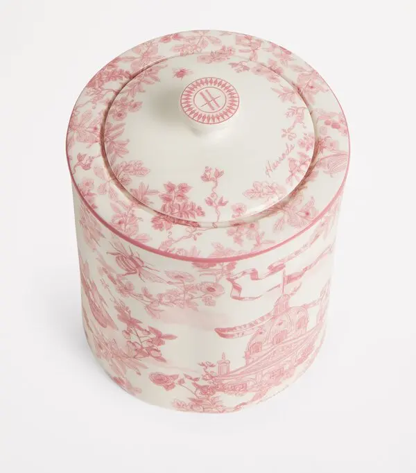 Harrods Bone China Toile Tea Caddy - Pink