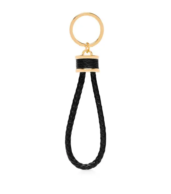TOM FORD Leather T Loop Keyring - Black
