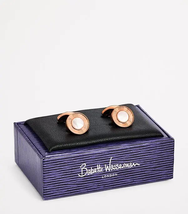 BABETTE WASSERMAN LONDON Rose Gold-plated Mother-of-pearl Cufflinks