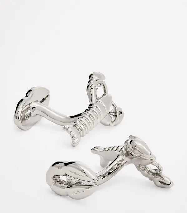 BABETTE WASSERMAN LONDON Rhodium-plated Lobster Cufflinks