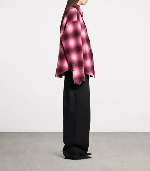 Balenciaga Wool Plaid Shirt Jacket