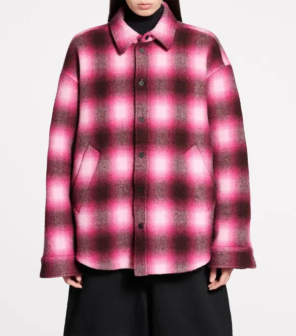 Balenciaga Wool Plaid Shirt Jacket