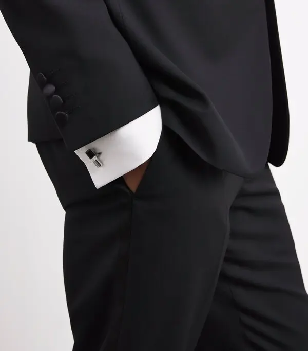 BABETTE WASSERMAN LONDON Rhodium-plated Stone Bar Cufflinks