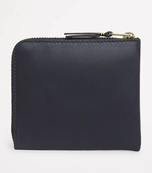 Comme Des Garçons Leather Zipped Pouch - Navy