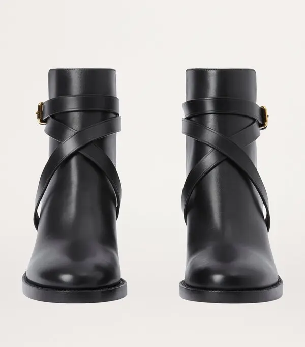 Burberry Check Ankle Boots 70 - Black