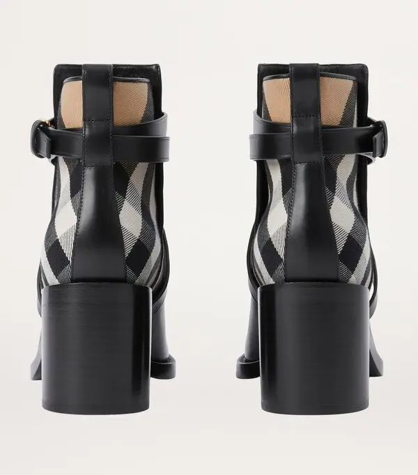 Burberry Check Ankle Boots 70 - Black