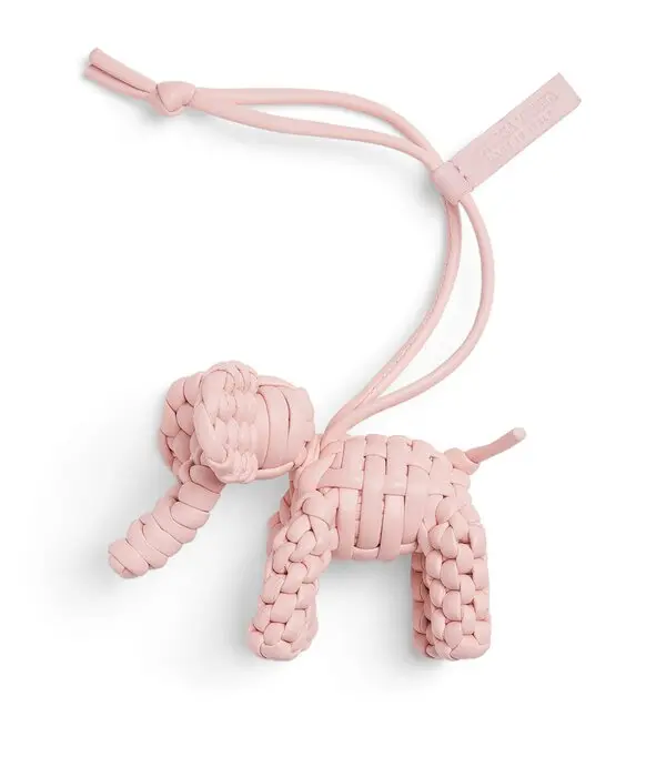 Bottega Veneta Nappa Leather Intreccio Elephant Charm - Pink