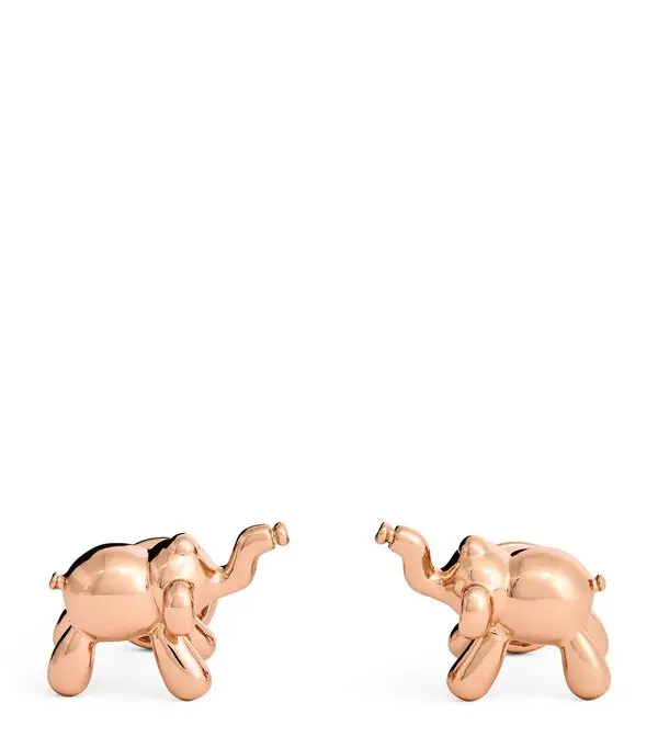 BABETTE WASSERMAN LONDON Rose Gold-plated Elephant Cufflinks - Pink