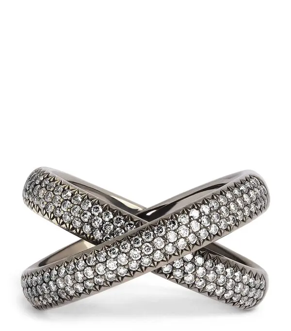 Eva Fehren Gold And Diamond Axis Ring - Black