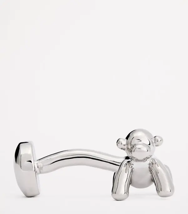 BABETTE WASSERMAN LONDON Rhodium-plated Balloon Monkey Cufflinks