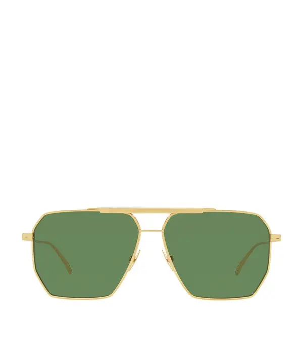 Bottega Veneta Square Sunglasses - Gold