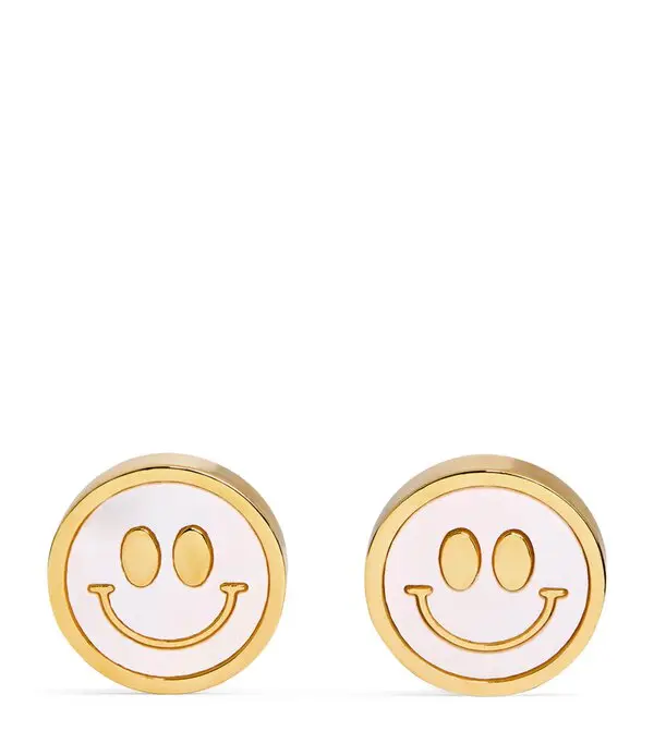 BABETTE WASSERMAN LONDON Plated Smiley Face Cufflinks - Gold