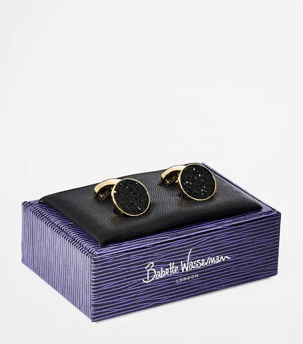 BABETTE WASSERMAN LONDON Gold-plated Moondust Round Cufflinks
