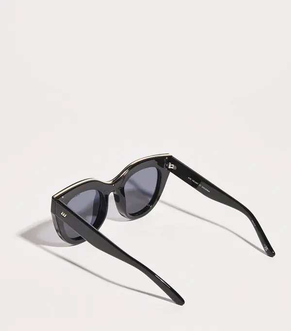 Le Specs Air Heart Cat Eye Sunglasses 51mm Black oversized Revolve Air Heart Black Gold Female Cat-Eye Sunglasses | Le Specs main image 4