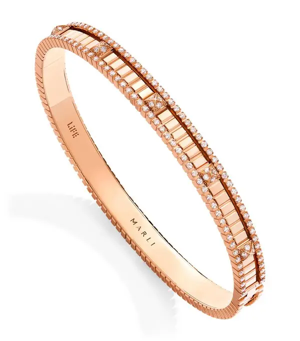 MARLI NEW YORK Life Diamond Bangle - Rose Gold