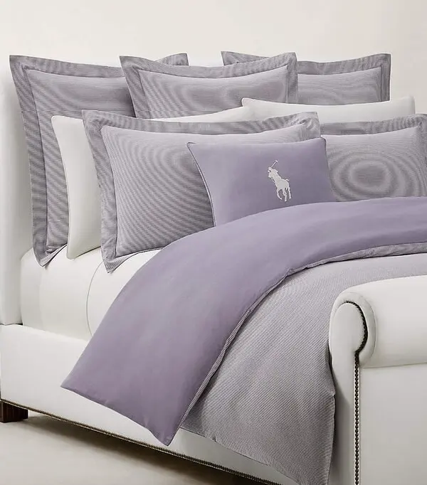 Ralph Lauren Oxford Chalet King Pillowcase Pair - Purple