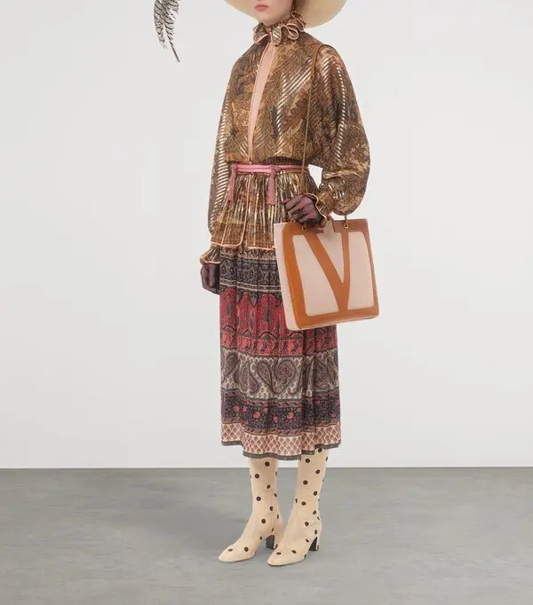 Valentino Garavani Canvas And Leather Viva Superstar Tote Bag - Neutral