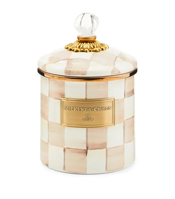 MACKENZIE-CHILDS Small Mocha Check Canister