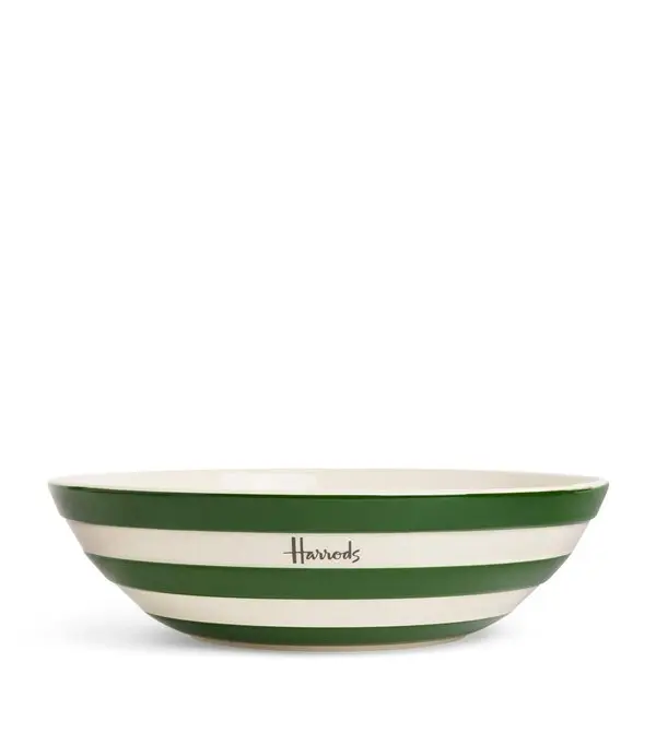 Harrods Cornish Stripe Serving Bowl - Green