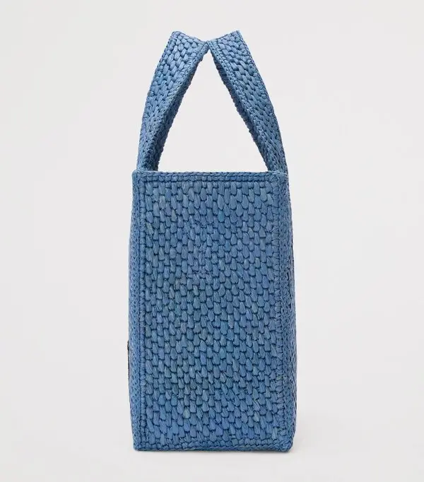 Loewe X Paula's Ibiza Small Raffia Font Tote Bag - Blue