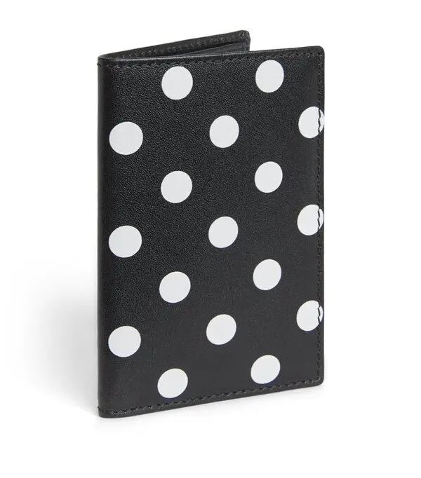 Comme Des Garçons Leather Polka-dot Card Holder - Black